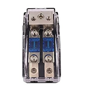 AFS Fuse Holder Distribution Block 2 Way with 60A Mini ANL Fuse for The Applicable Car, Truck, Boat, or Other Vehicles Audio System (2 Way)