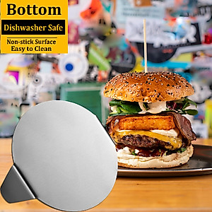 4PCS Grill Accessories for Blackstone, Stainless Steel Smash Burger Press Kit, Include Griddle Spatula, Bacon Press, Spice Dredge Shaker and Hamburger Press Patty Maker for Flat Top Cooking