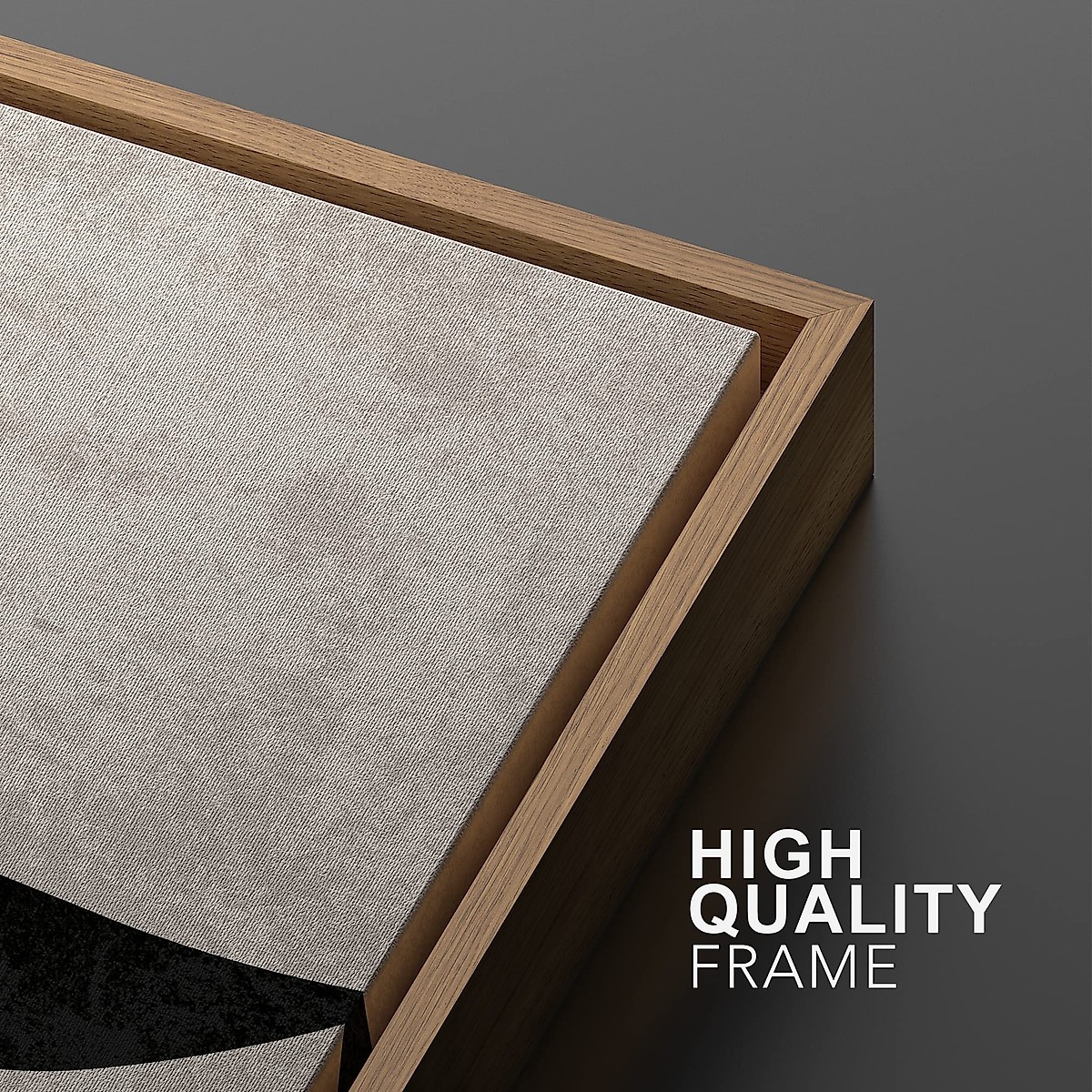 SIGNWIN Framed Canvas Print Wall Art Set Mid-Century Black Polygon Variety Abstract Shapes Illustrations Modern Art Decorative Contemporary for Living Room, Bedroom, Office - 16"x24"x2 Natural