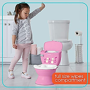 Summer My Size Potty Lights and Songs Transitions, Pink - Realistic Potty Training Toilet with Interactive Handle that Plays Music for Kids, Removable Potty Topper/Pot, Wipe Compartment, Splash Guard