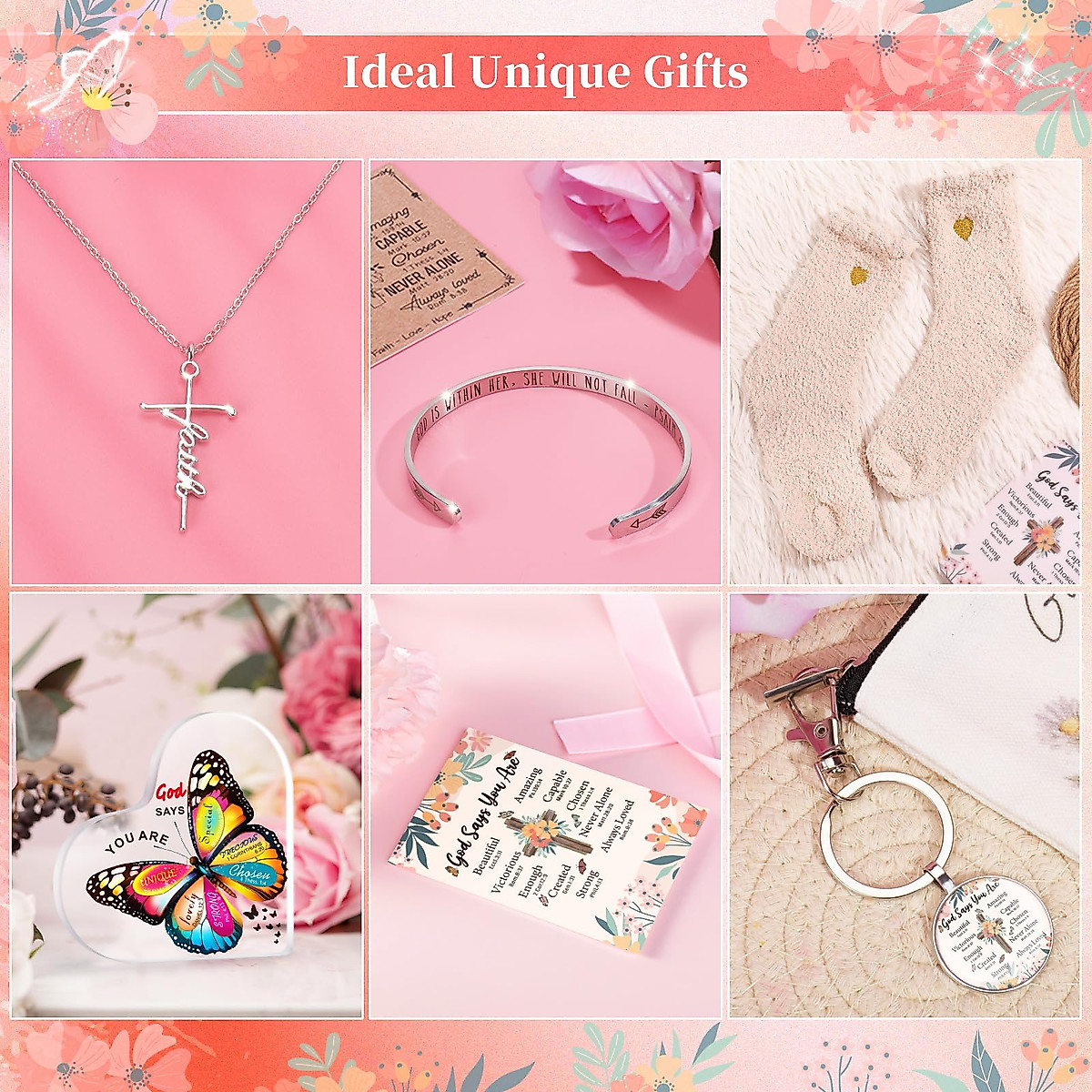 12PCS Christian Gifts for Women Faith,Inspirational Gifts for Women,Christian Birthday Gifts,Spiritual Religious Gifts, Get Well Soon Gifts for Mom,Friends,Sister,Wife,Girlfriends