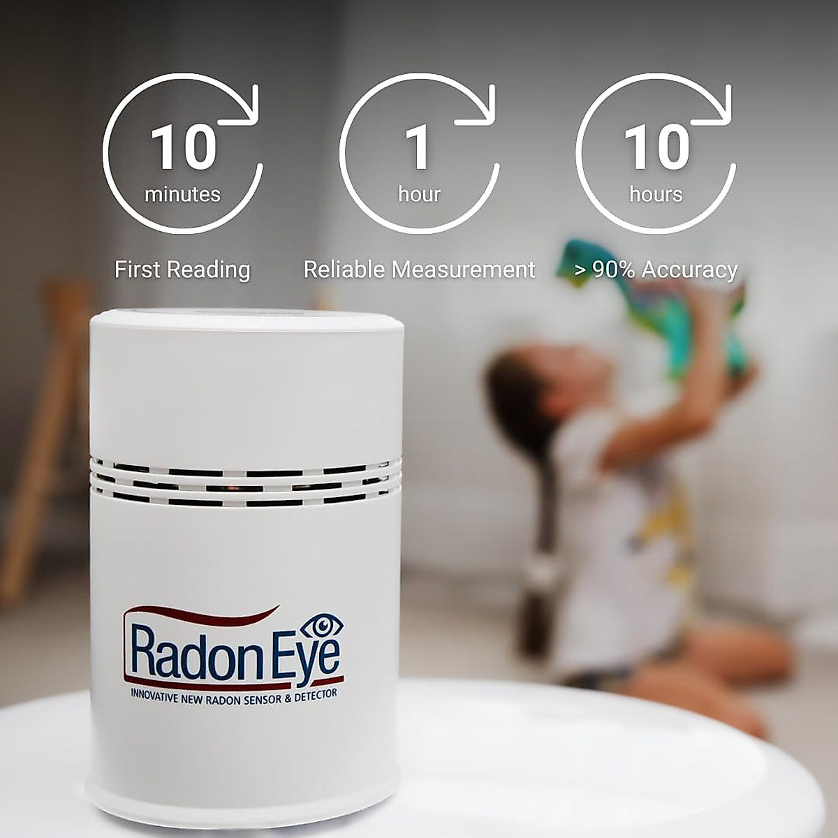 Ecosense RD200 RadonEye, Home Radon Detector, Fast Capture of Fluctuating Levels, Short & Long-Term Continuous Monitoring with Trend Charts