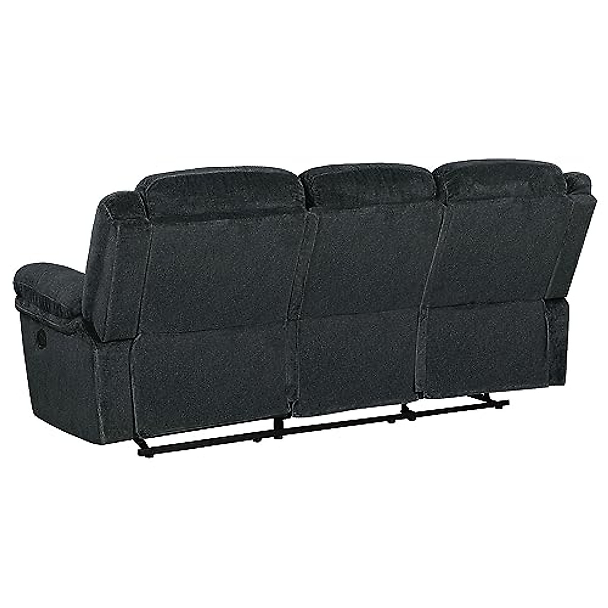 YUNLife&Home Manual Wall Hugger Chair with Cup Holder,2 USB Ports&Power Sockets,Double Reclining Sectional Sofa 3-Seat Couch for Living Room Apartment Office RV Theater Furniture Set, Dark Blue 83.8"w