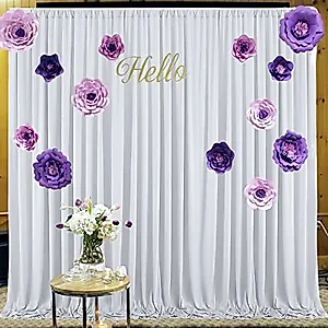 10x10 Silver Grey Backdrop Curtain for Parties Wedding Wrinkle Free Silver Grey Photo Curtains Backdrop Drapes Fabric Decoration for Birthday Party Baby Shower 5ft x 10ft,2 Panels