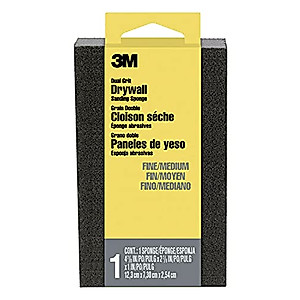3M Large Area Drywall Sanding Sponge, 4.875-in by 2.875-in by 1-in, Fine/Medium