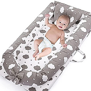 Baby Lounger Cover Baby Nest Cover 100% Cotton Breathable Sleeping Bed Cover for Newborn Nest Co Sleeping Bed Machine Washable (Cloud)