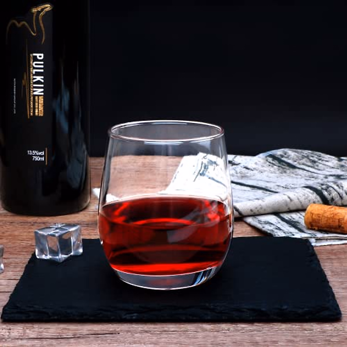 Cadamada Wine Glasses,12oz Stemless Wine Glass,for Red or White Wine,High-end Banquet, Party, Bar, Wedding, Gift (24 pcs)