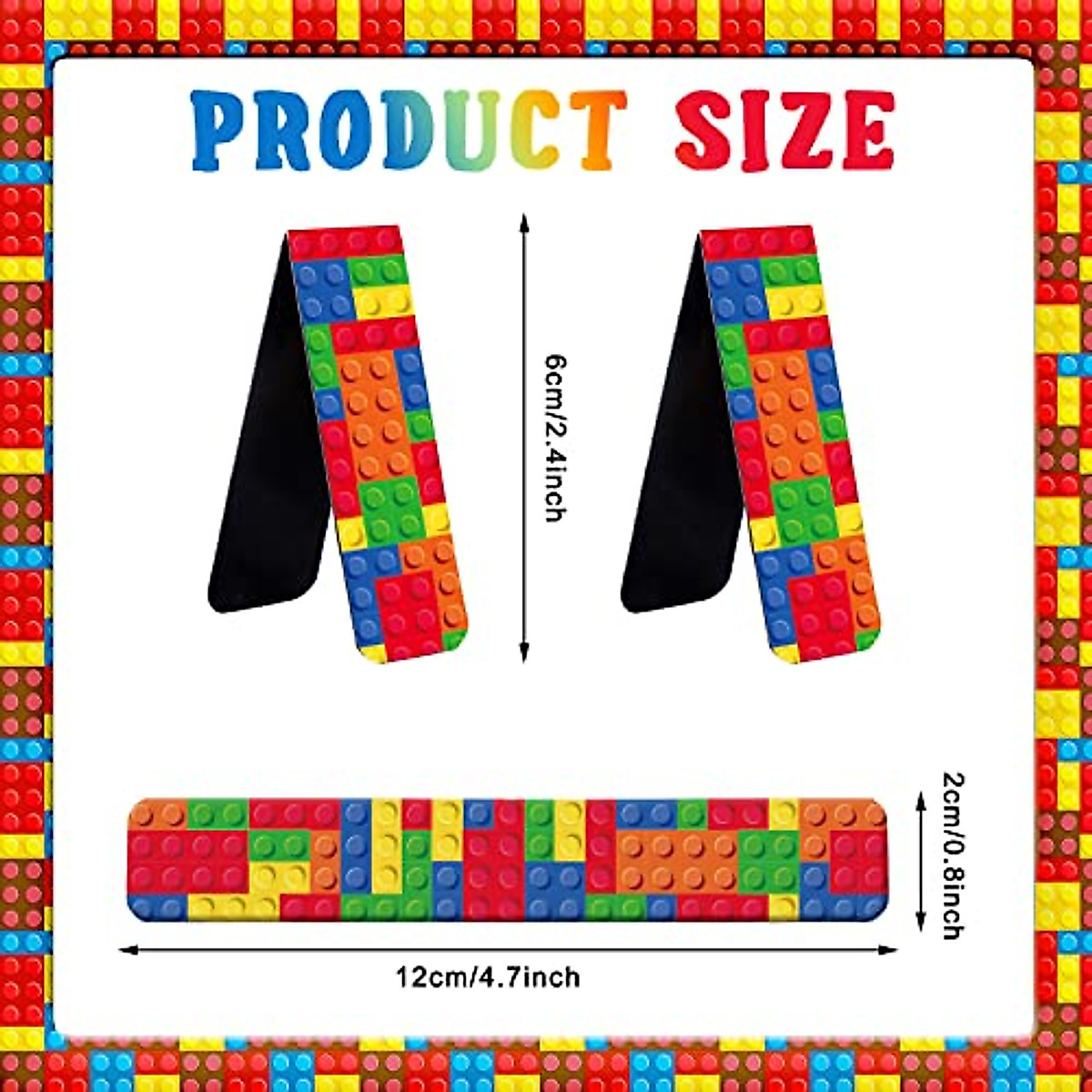 32 Pcs Magnetic Bookmark, Funny Building Block Magnetic Bookmark for Kids, Boys Brick Page Book Marker Clip for Teacher, Double Sided Book Accessories Bookmarks for Book Lovers