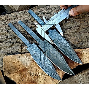 Handmade Damascus Steel Skinner Blank Blades 9 Inches With Twist Pattern
