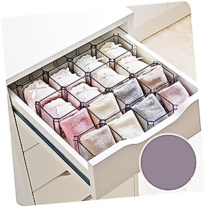 NOLITOY Desk Drawer 12 pcs Practical Holder Drawer Socks Container Grey Lattice Underwears Storage Home Type Organizer for Socks Storage Container