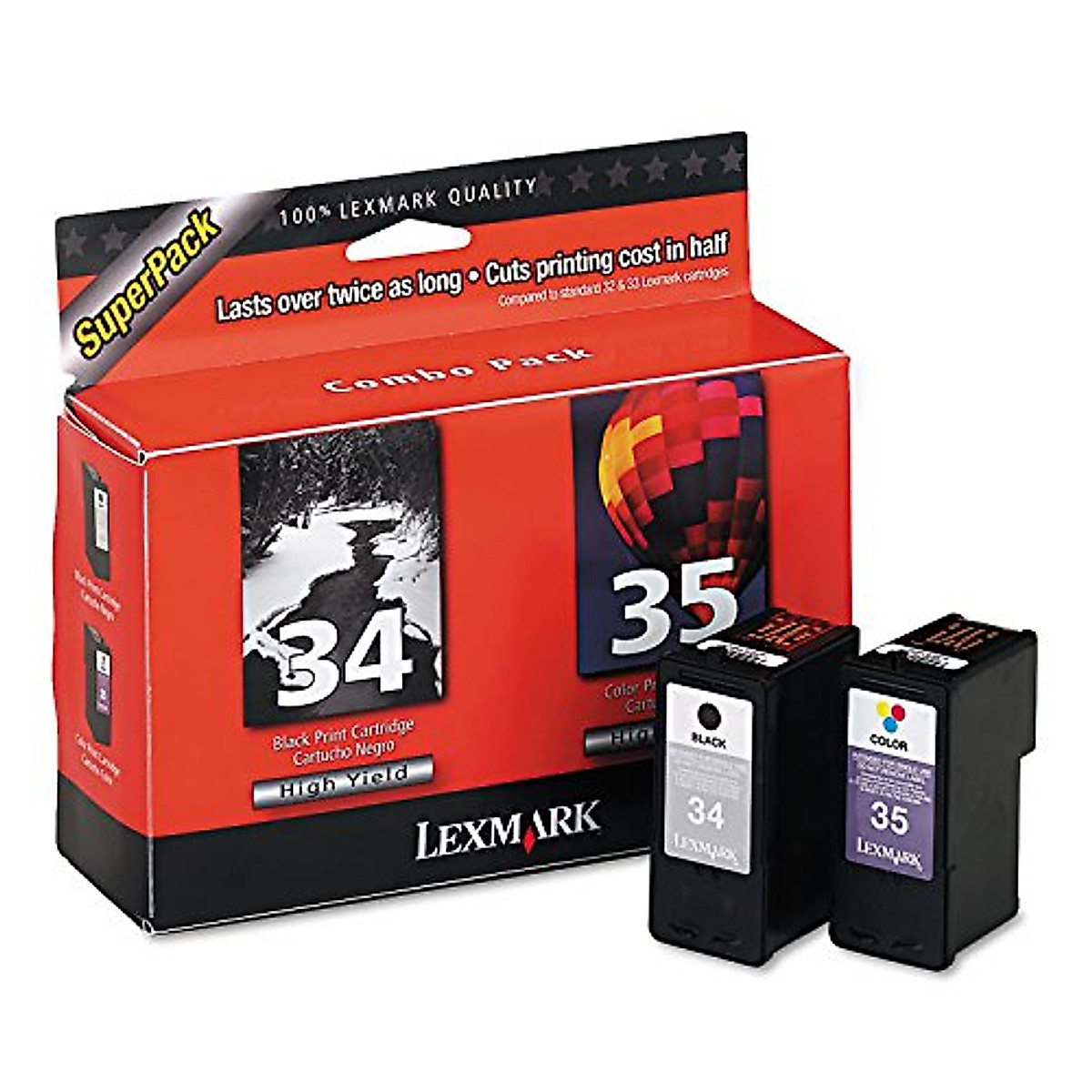 Genuine NEW Lexmark 18C0535 #34/#35 High Yield Ink Combo Pack