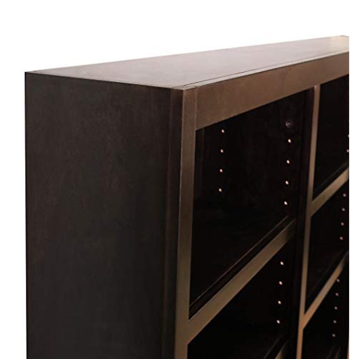 Traditional 84" Tall 18-Shelf Triple Wide Wood Bookcase in Chocolate Espresso