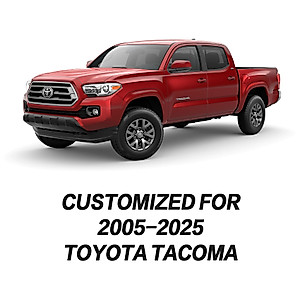 Aierxuan Toyota Tacoma Seat Covers Custom Fit 2005-2025 TRD Off-Road Overlanding Concept SR5 Double Cab Pickup Truck Waterproof Leather Front Car Cushions(2 PCS Front,Black-Blue)