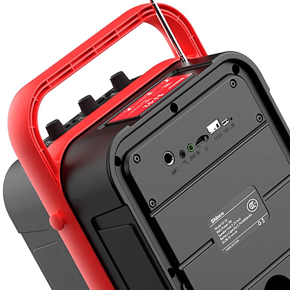 Shinco Bluetooth PA System with Wireless Microphone, FM Radio and Remote Control, Great for Home, Party, Travel, Church