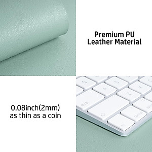 Leather Desk Pad Protector,Mouse Pad,Office Desk Mat, Non-Slip PU Leather Desk Blotter,Laptop Desk Pad,Waterproof Desk Writing Pad for Office and Home (Light Blue,31.5" x 15.7")