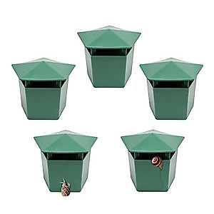 Beslands 5 Pcs Plastic Box 3.9" x 2.4" x 2.8" (Green)