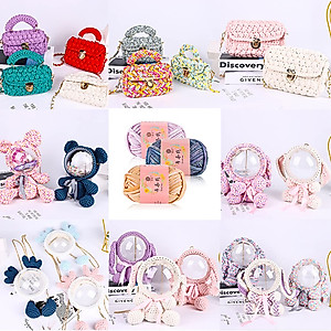 Rolin Roly 3Pcs Knitting Yarn Khaki Yellow Cotton Yarn Blue Soft Fabric Crochet Cloth for Summer Hand DIY Knitted Fabric Art Basket Bag Long30m