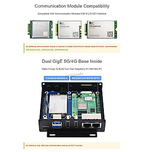 Dual Gigabit Ethernet 5G/4G Mini-Computer with Metal Case and Cooling Fan Based On Raspberry Pi Compute Module 4 (NOT Included) @XYGStudy (CM4-DUAL-ETH-4G/5G-BOX)