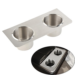 FSFY Auto 3 Pcs Stainless Steel Center Console Cup Holders&Trim, Insert Drink Holder Decoration for Chevrolet K5 Blazers For GMC C10 1967-1980