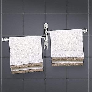 Oumefar Towel Rack, Wall Mounted Towels Rail Rust Resistant Easy To Install 304 Stainless Steel for with Hook for Bathroom(Two shots) Plumbingfixtures