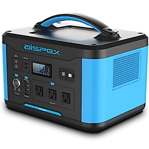 Portable Power Station 1408Wh, AISPEX Solar Generator with Jumper Starter, 110V/1500W Pure Sine Wave AC Outlet, PD 100W, Lifepo4 Battery Power Stations for Home Backup RV/VAN Camping Travel Emergency