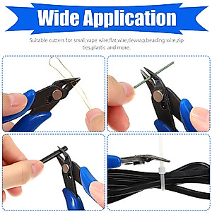 12 Pcs Flush Cutter Pliers Wire Cutters 4.92 Inch Diagonal Cutters Carbon Steel Cutting Pliers Wire Clippers Nippers for Electronic Wire Soft Copper Jewelry Making Screws Crafting DIY Projects (Blue)