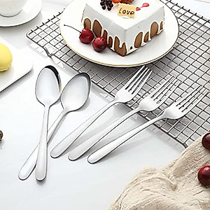 Gymdin 24 Piece Spoons and Forks Set, Food Grade Stainless Steel Flatware Cutlery Set, Silverware Forks and Tablespoon for Home, Kitchen and Restaurant, Mirror Polished, Dishwasher Safe