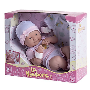 8 piece Layette Baby Doll Gift Set | JC Toys - La Newborn Nursery | 14" Life-Like Smiling Doll w/ Accessories | Pink | Ages 2+, Pink Smiling