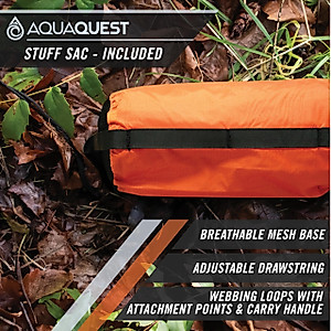 AquaQuest Survivor High Visibility Tarp - Portable Safety Shelter or Emergency Rain Fly - Disaster Preparedness Must Haves for Hiking, Backpacking & Expedition, 10 x 10 ft