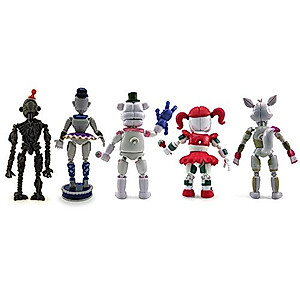 Toysvill Inspired by FNAF Sister Location Action Figures Toys (Set of 5 pcs), More Than 5 inches [Funtime Freddy Bear, Circus Baby, Ennard, Ballora, Funtime Foxy], Fun Action Simulator