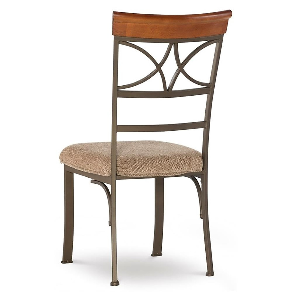 Powell Hamilton Pewter and Bronze Metal Set of 2 Dining Chair