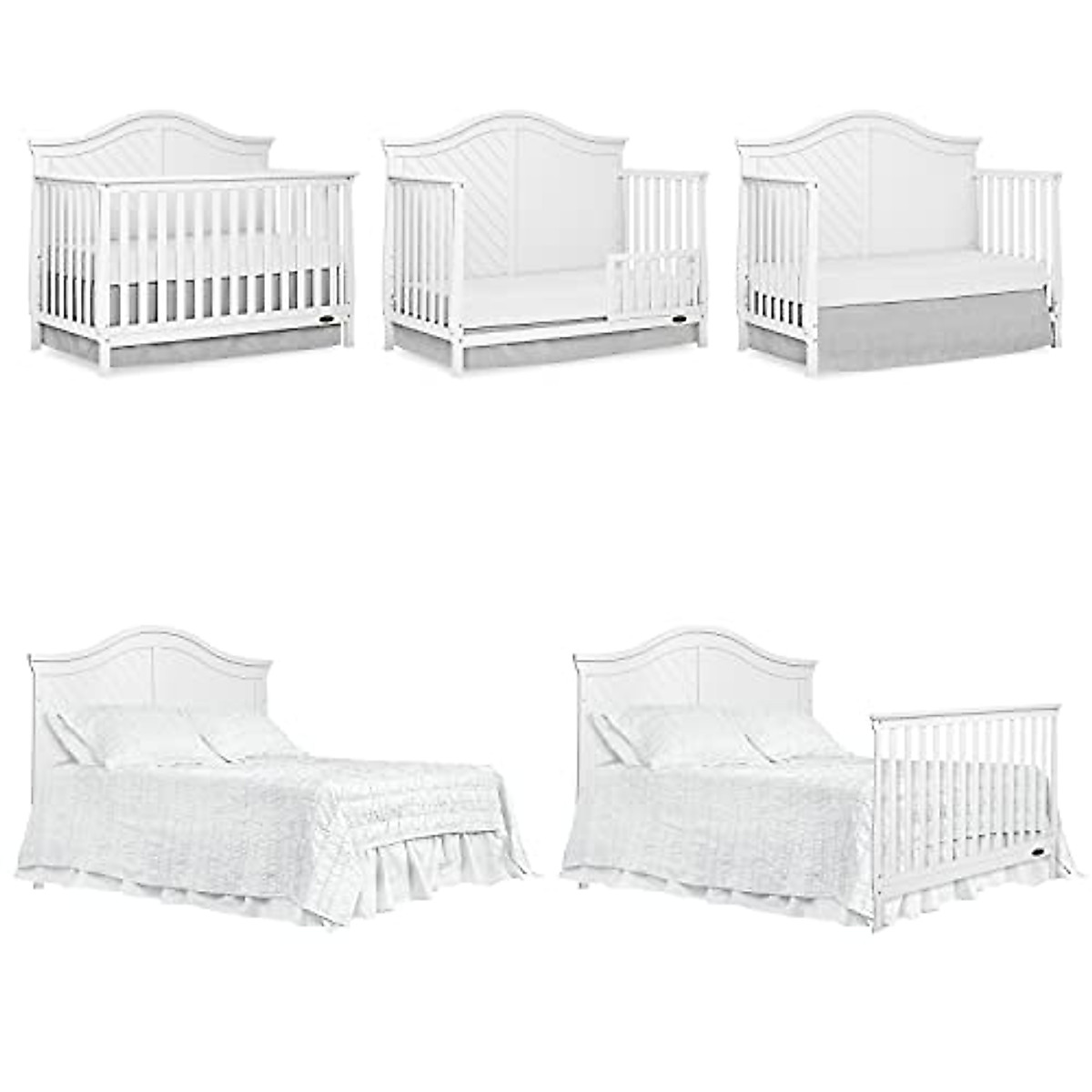 Dream On Me Kaylin 5-in-1 Convertible Crib in White, Greenguard Gold Certified 56x31x47 Inch (Pack of 1)
