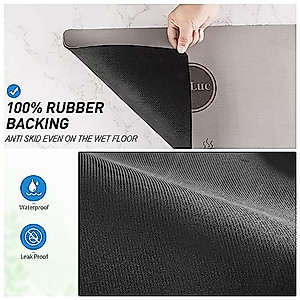 KuLuc Coffee Mat, Coffee Bar Mat, Dish Drying Mat for Kitchen Counter Decor Coffee Station Coffee Bar Accessories under Coffee Maker Coffee Station Organizer Coffee Espresso Accessories Light Gray