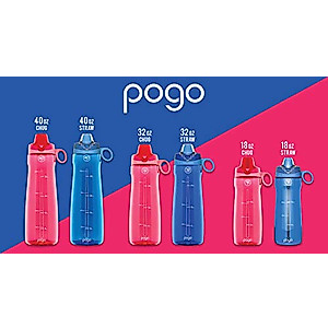 Pogo BPA-Free Plastic Water Bottle with Chug Lid, 32 Oz, Quetzal Teal