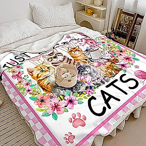 Cat Blanket,Cat Lover Gifts for Women, Blanket Gifts for Cat Lovers,Blanket Throw for Bedroom Sofa Couch Cat Gifts for Girls 50X60inches