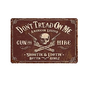 Ropauit Gun Hire Vintage Metal Tin Sign Kitchen Home Decor Pub Funny Novelty Coffee Shop Restroom Club Yard Garden Farm Wall Decor Poster Street 8x12 Inch