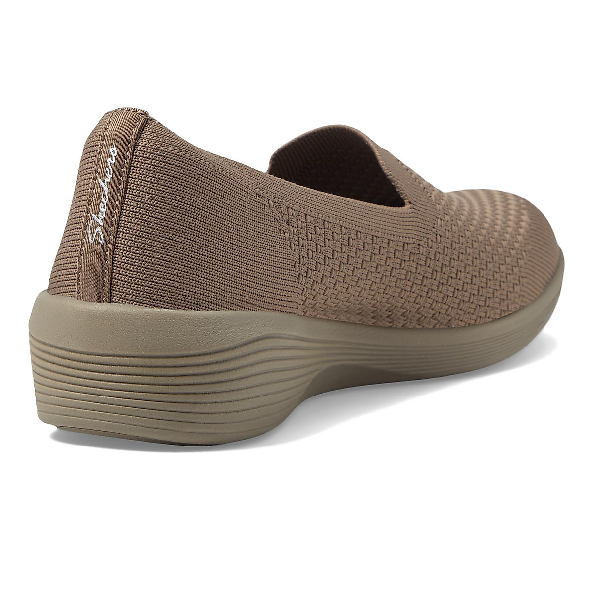 SKECHERS Women's Arya-Clear Skies Loafer, Dark Taupe, 5