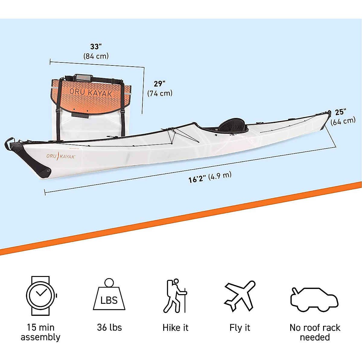 Oru Kayak 1-Person Foldable Kayak – Coast XT Folding Kayak Perfect for Travel and Rugged Waters – Stable, Durable, Lightweight Adventure Kayak – Lake, River, and Ocean Kayaks for Adults and Youth