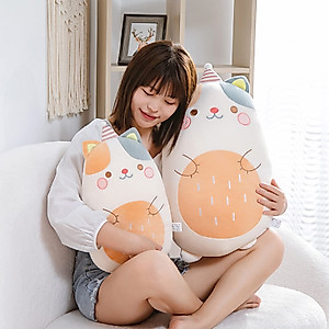 Tuscyvk Cat Stuffed Animal Toys Dolls, 16 Inch Super Soft Cute Cat Plush Pillow Toy, Soft Hugging Pillow Plushie Toy Birthday Gifts for Boys and Girls, Valentine, Christmas