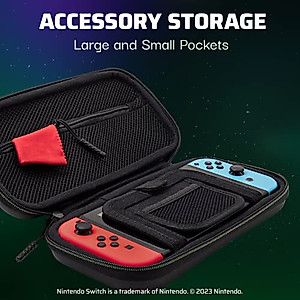 PDP Travel Case Plus with Wrist Strap, Built-in Stand & Storage Pockets - Nintendo Switch/Lite/OLED Compatible - Super Mario 1-Up Glow in the Dark