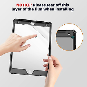 Stweap Case for iPad 9th/8th/7th Generation-Built-in Screen Protector,with Pencil Holder&360°Rotating Hand Strap,Shoulder Strap,Case for iPad 10.2 inch 2021-2019(Black)