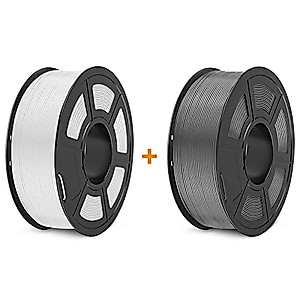 PLA+ 3D Printer Filament 1.75mm, SUNLU PLA Filament PRO, Dimensional Accuracy +/- 0.02 mm, 1 kg Spool, 1.75 PLA Plus, White+Grey