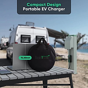 SOPHTRANS Level 2 EV Charger,10 to 40 Amp with J1772 NEMA 14-50 Thick Cable (8AWG), Wall Mounted & Portable Electric Car Charger with WiFi (100-240V,25ft) (Black)