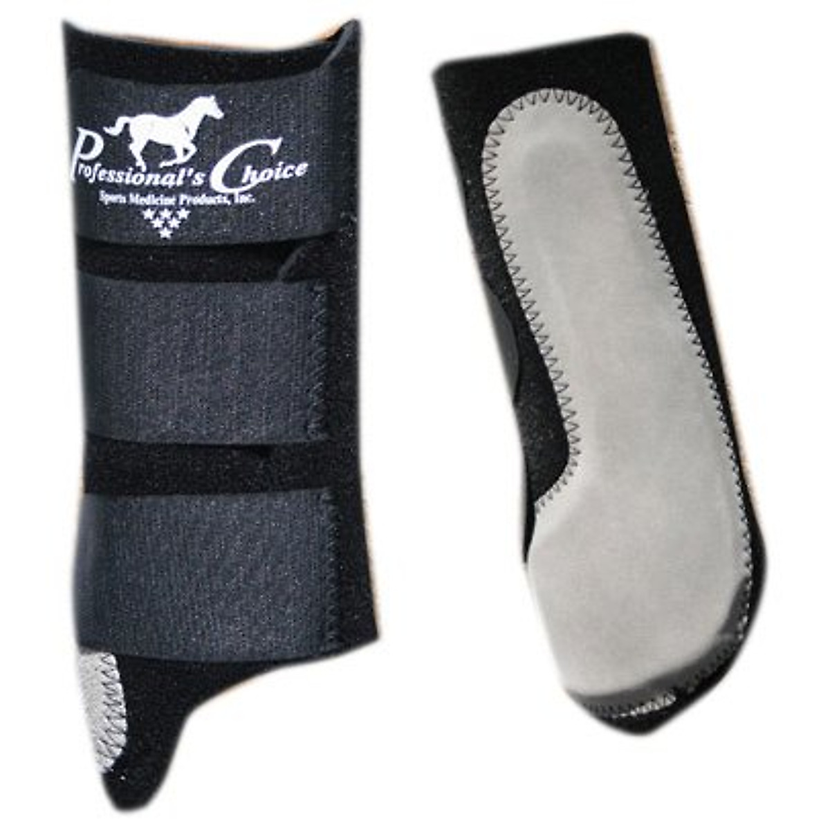 Professional's Choice Equine Easy-Fit Front Leg Splint Boot | Hook & Loop Closure | Sold in Pairs | One Size Fits All | Black
