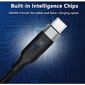 CERRXIAN 6.5ft 100W PD USB Type C Male Input to Slim tip Male Power Charging Cable for ThinkPad X1 Carbon T470s T470 T460 T460s T450 T450s(Square-100W)