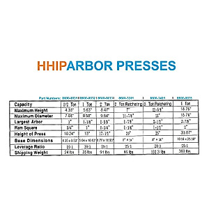HHIP ABS Import 8600-0032 Heavy Duty Arbor Press, 1 Ton Capacity, 13" Height (Pack of 1)
