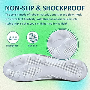Soccer Cleats Mens Football Cleats Women Tacos de Futbol para Hombre Soccer Shoes for Big Boy Tacos de Futbol Zapatos de Futbol para Hombres Outdoor Soccer Shoes High Top Football Boots AG/FG