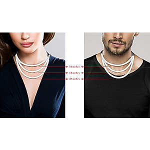 Miabella 925 Sterling Silver Italian Solid 7mm Flat Herringbone Chain Necklace for Women, Made in Italy (Length 20 Inches)