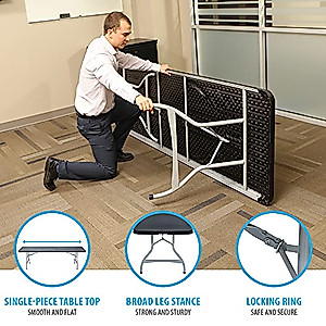 Lifetime Commercial Rectangular Folding Table (4 Pack), 8', Black
