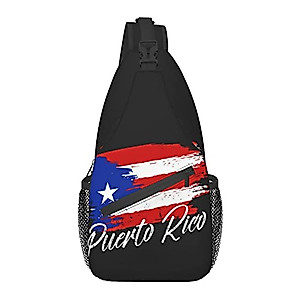 Puerto Rico Flag Sling Bag Crossbody Backpack Shoulder Chest Bag Puerto Rican Travel Hiking Daypack for Women Men